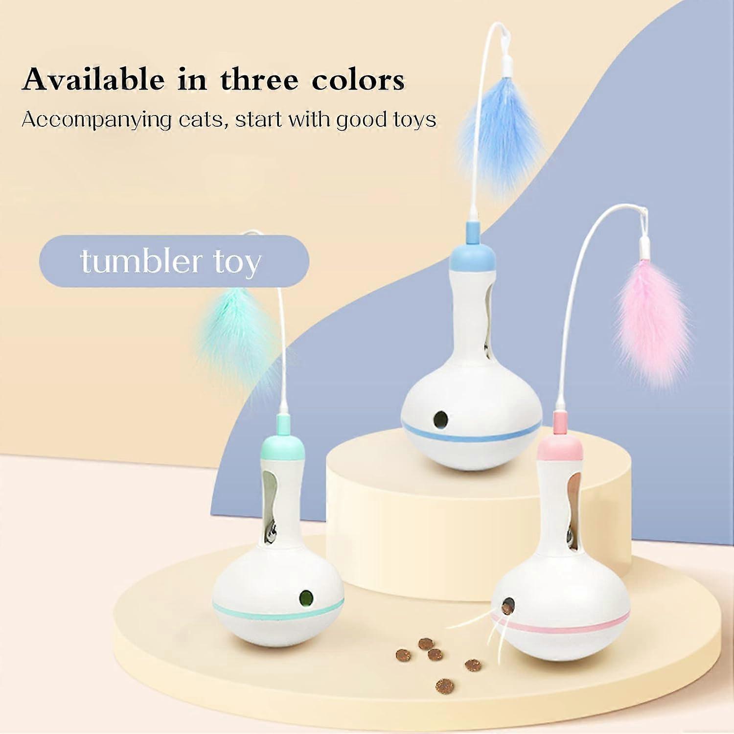 Interactive Cat Tumbler Ball with Ball and Feathers,Teasing Cat Toy ...