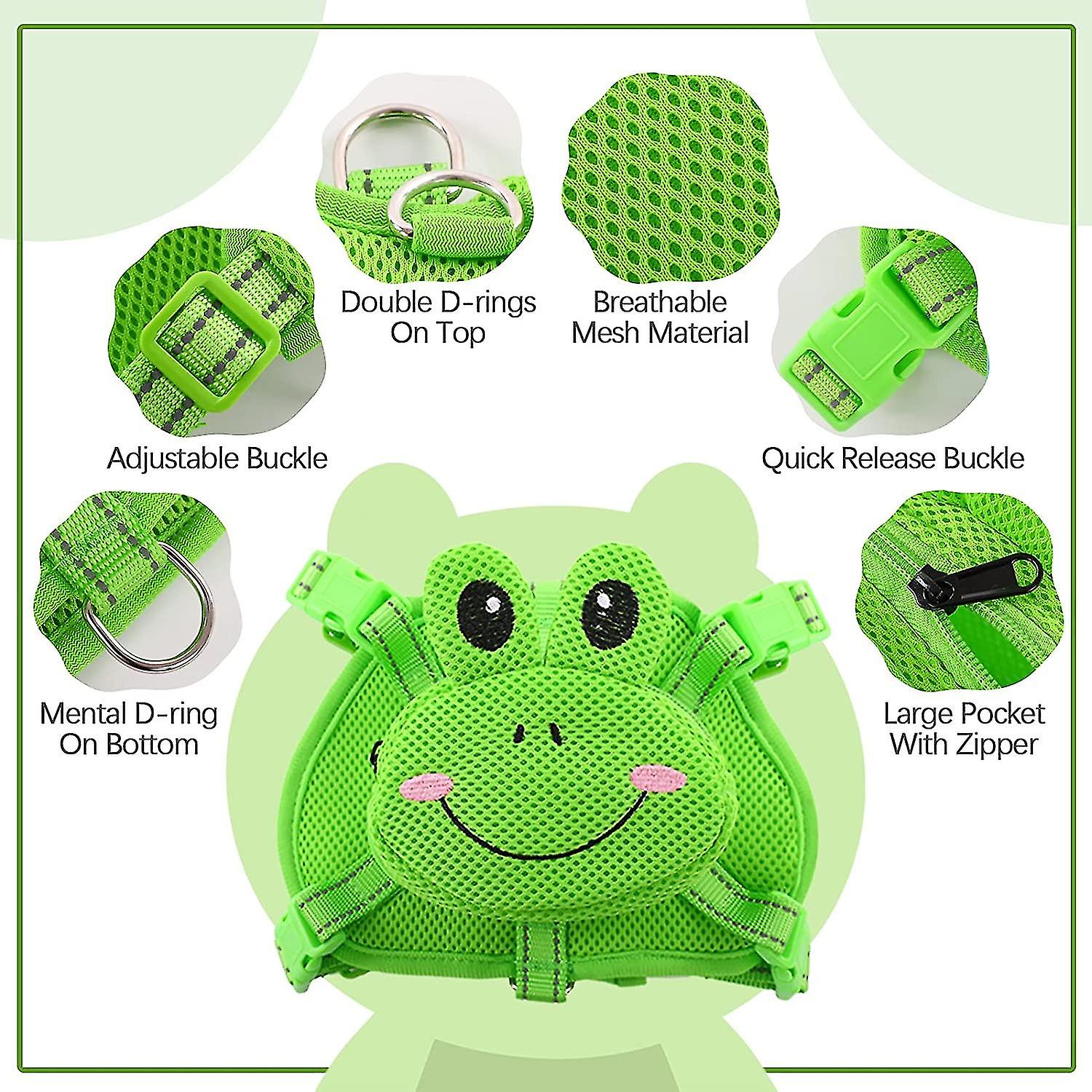 Dog Backpack Cute Frog Shape Self Carrier Harness Adjustable Puppy Bag ...