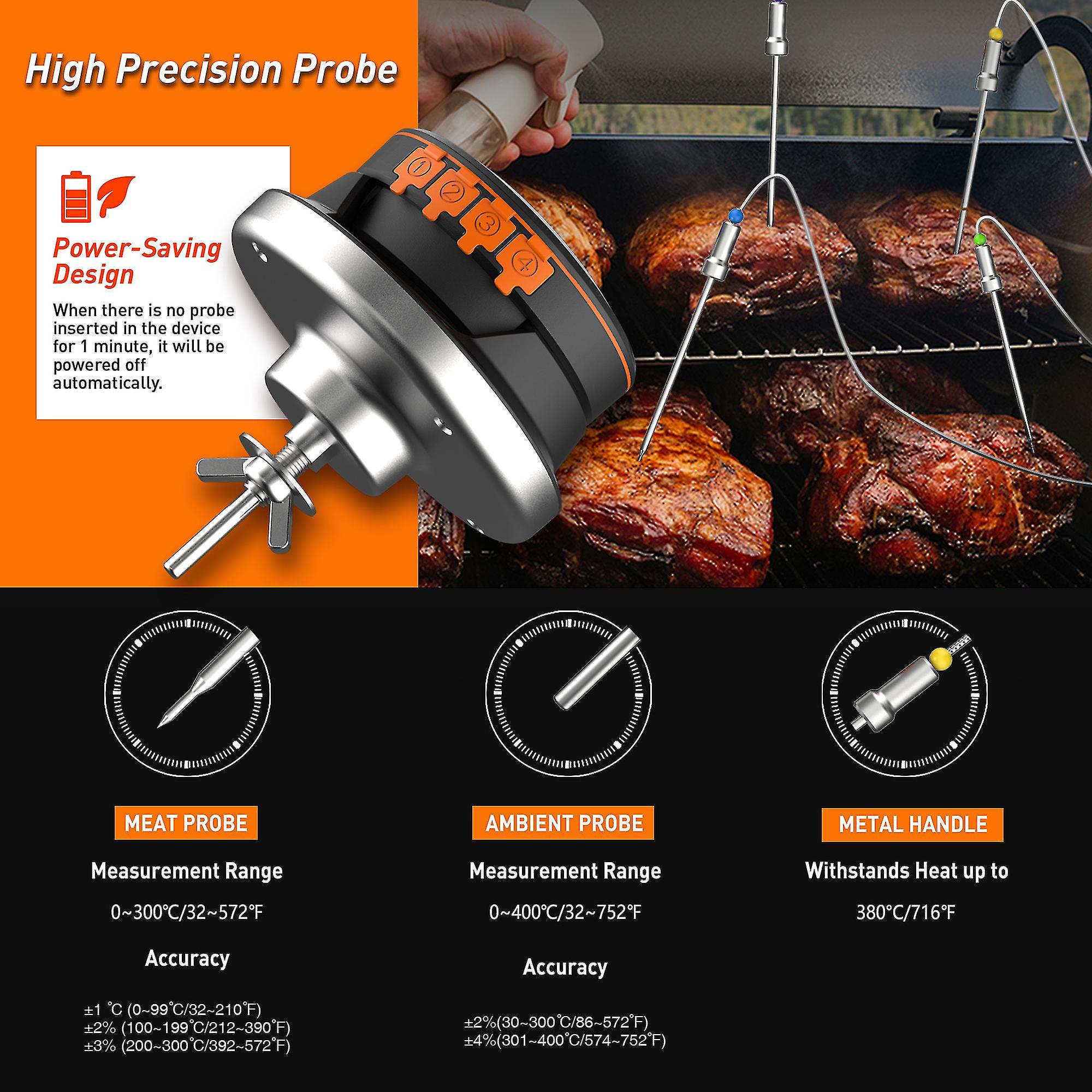 Food Cooking Bluetooth Wireless Bbq Remote Thermometer Probes Smart ...