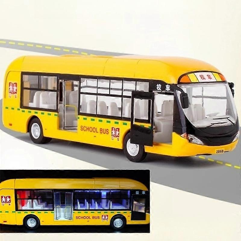 1/32 Coach School Bus Toy Car Diecast Alloy Miniature Model Pull Back ...