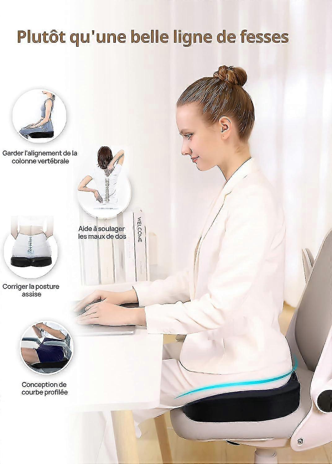 Memory Foam Orthopedic Seat Coccyx, Travel Ease Seat Cushion for Lower Back Pain and Sciatica ...