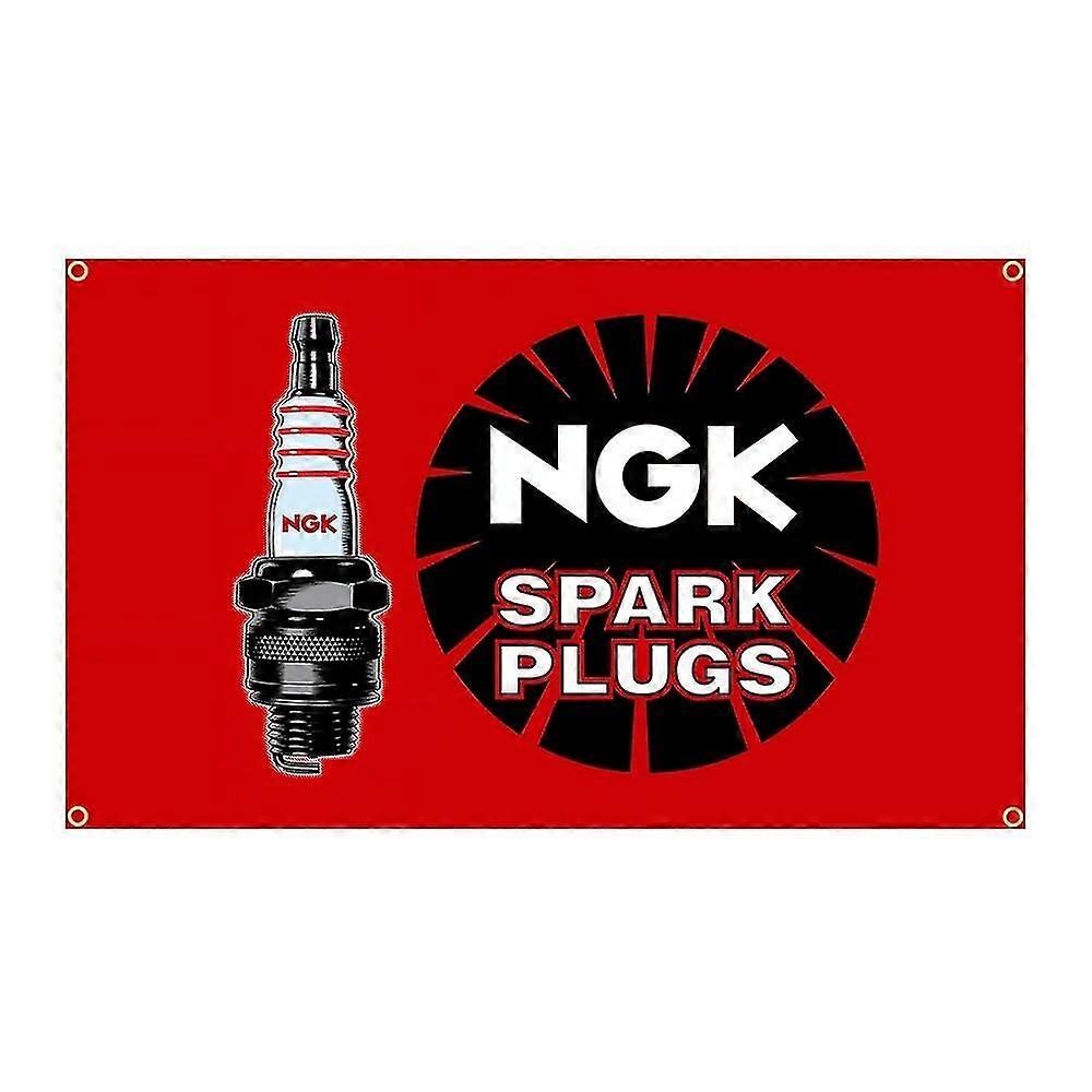 90x150cm NGK Spark Plugs 4 Hole Flag Racing Car Moto Banner Decoration ...