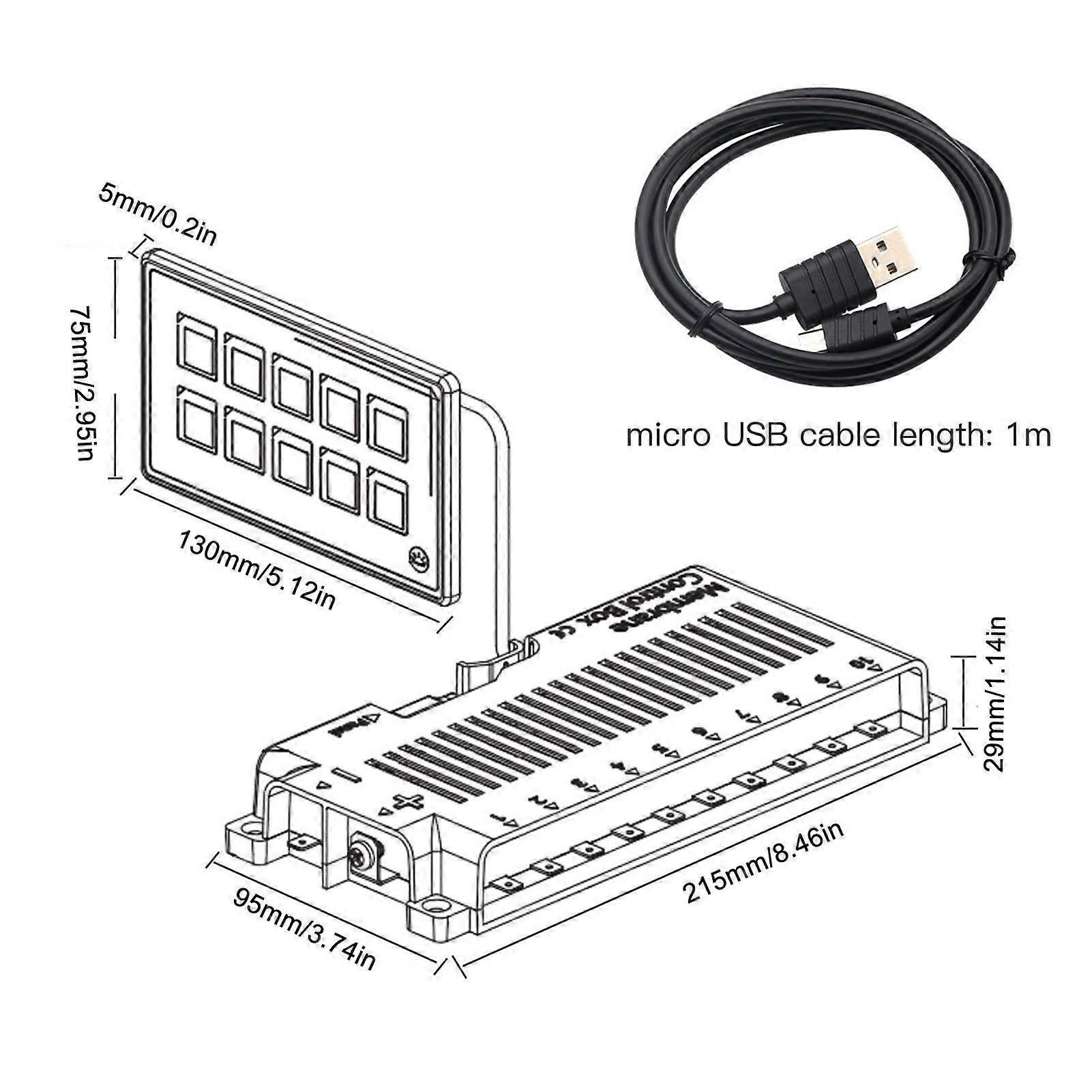 10P Membrane Control Switch Panel Bluetooth APP Control with Backlight ...