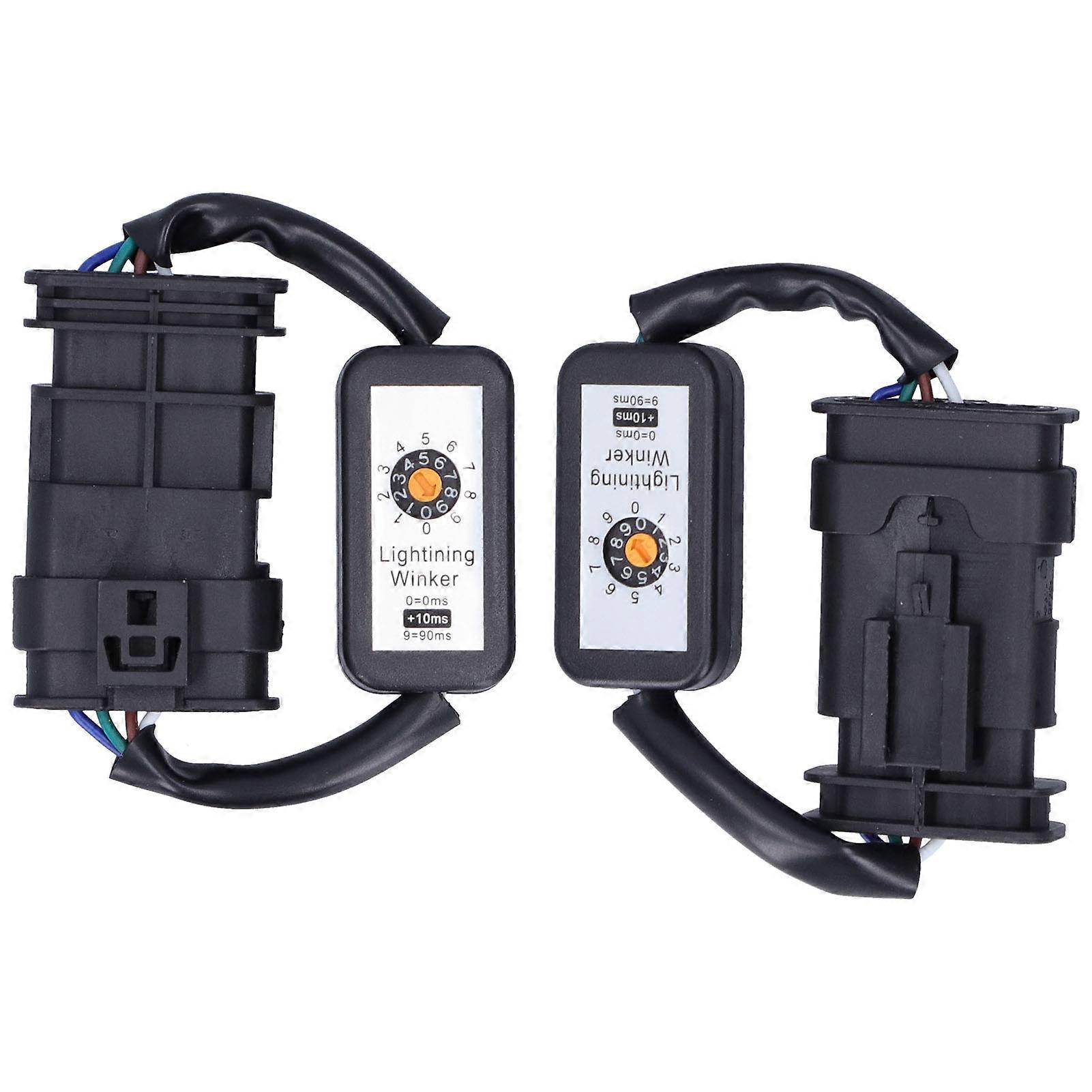 Pair LED Tail Lights Dynamic Turn Signal Adapter Harness Blinker Module ...