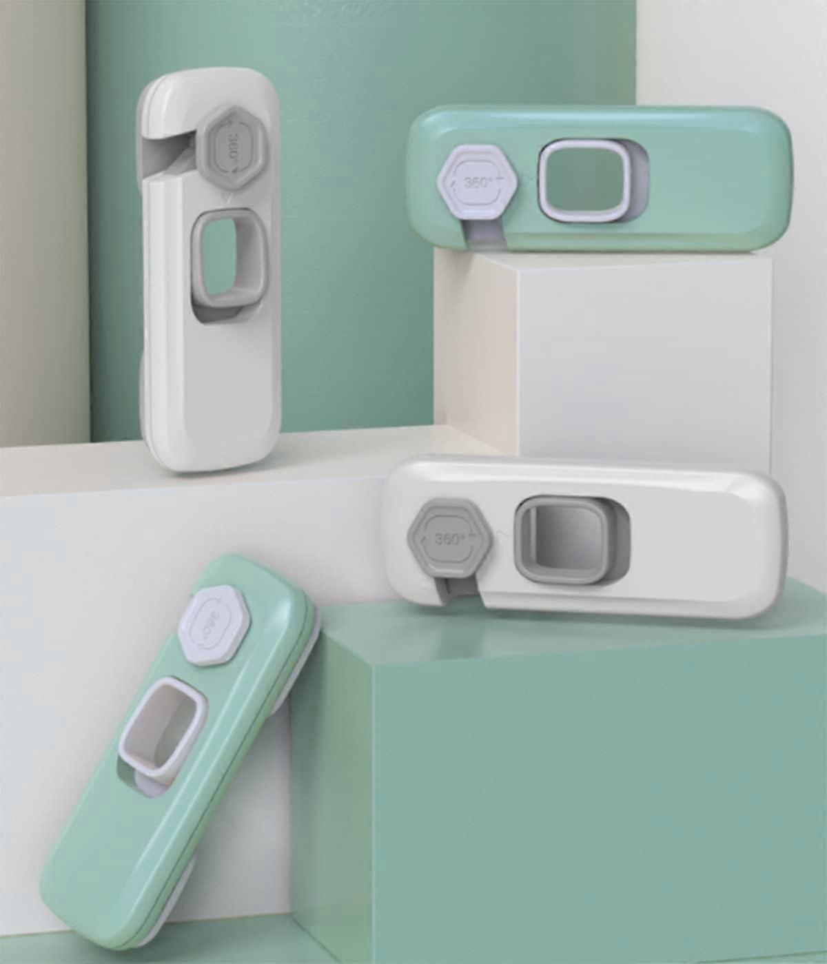 LINJOU 4 Pack Child Safety Cupboard Doors, Baby Drawer Safety Locks, No ...