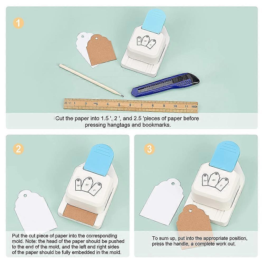 Tag Punch Gift Tag Puncher 3 in 1 Paper Craft Tag Punch Tag Shape Lever ...