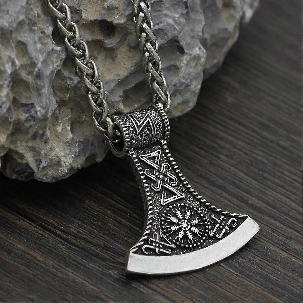 Antiquing Slavic Perun Axe Viking Runes Jewelry Amulet Mens Necklace ...