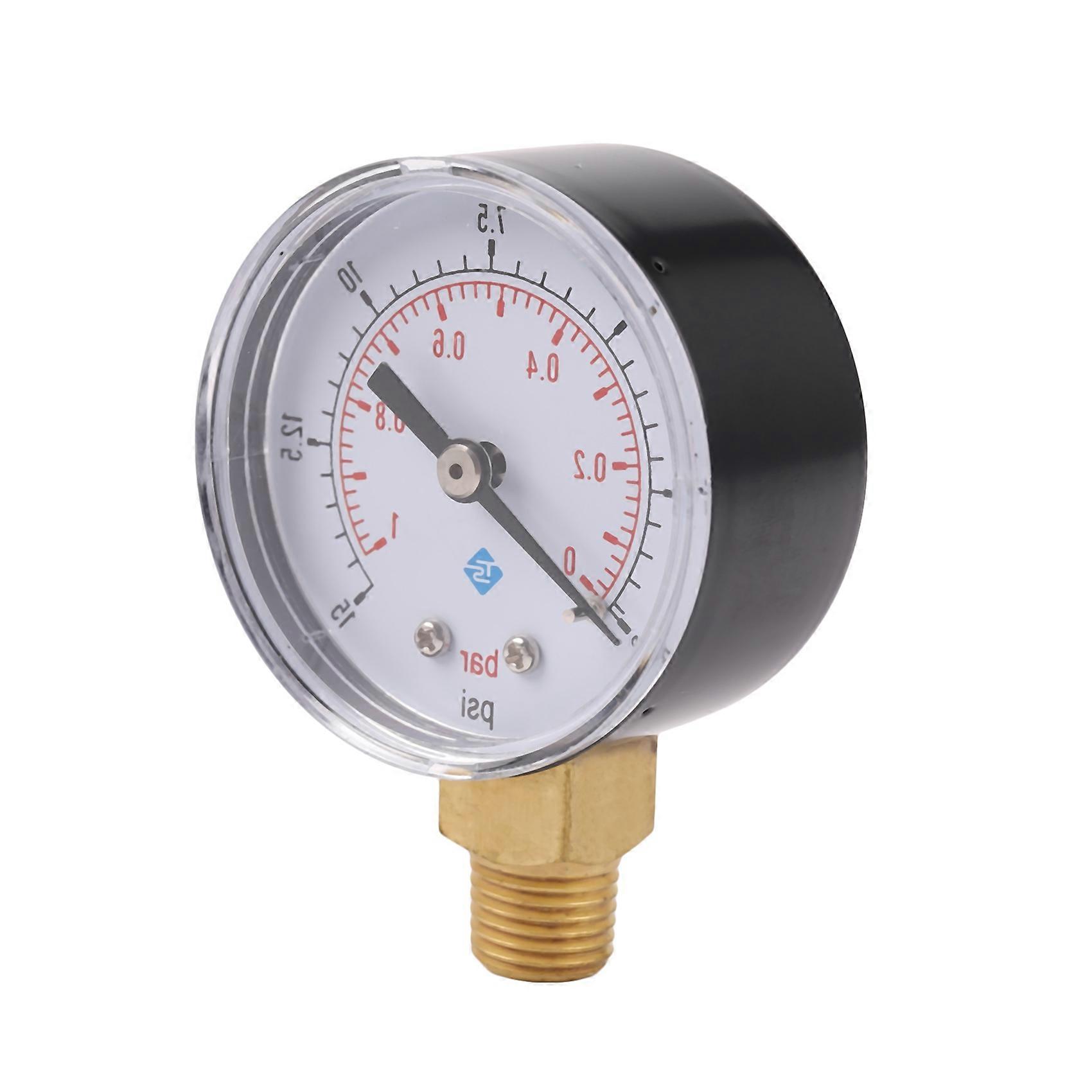 0-1bar 50mm Water Pressure Gauge Meter 1/4 inch NPT Thread Manometer ...