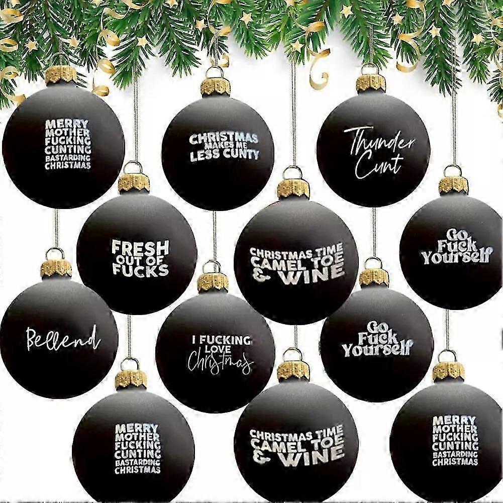 Sweary Bauble Bundle - 12 Pack, 2024 Fun Christmas Ornament Xmas Ball ...