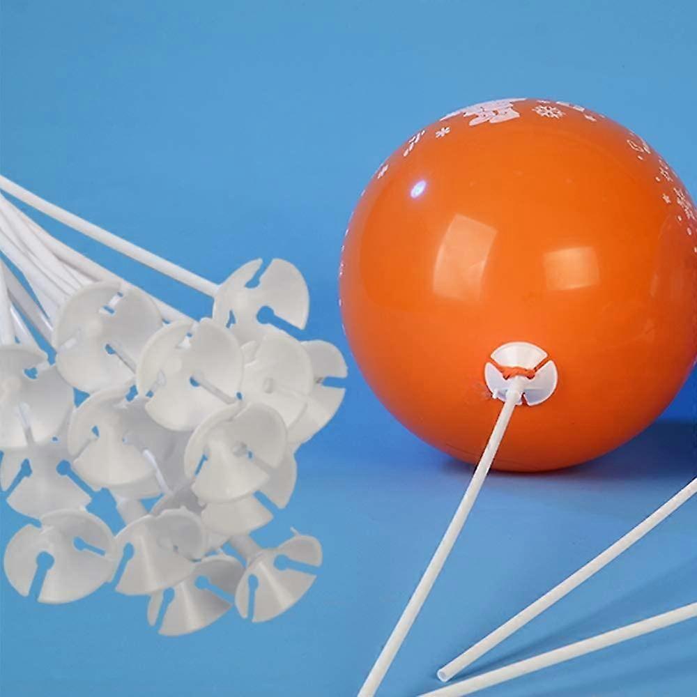 Balloon Sticks and Cups 50 Sets Balloon Stand Holder Kit White Plastic ...
