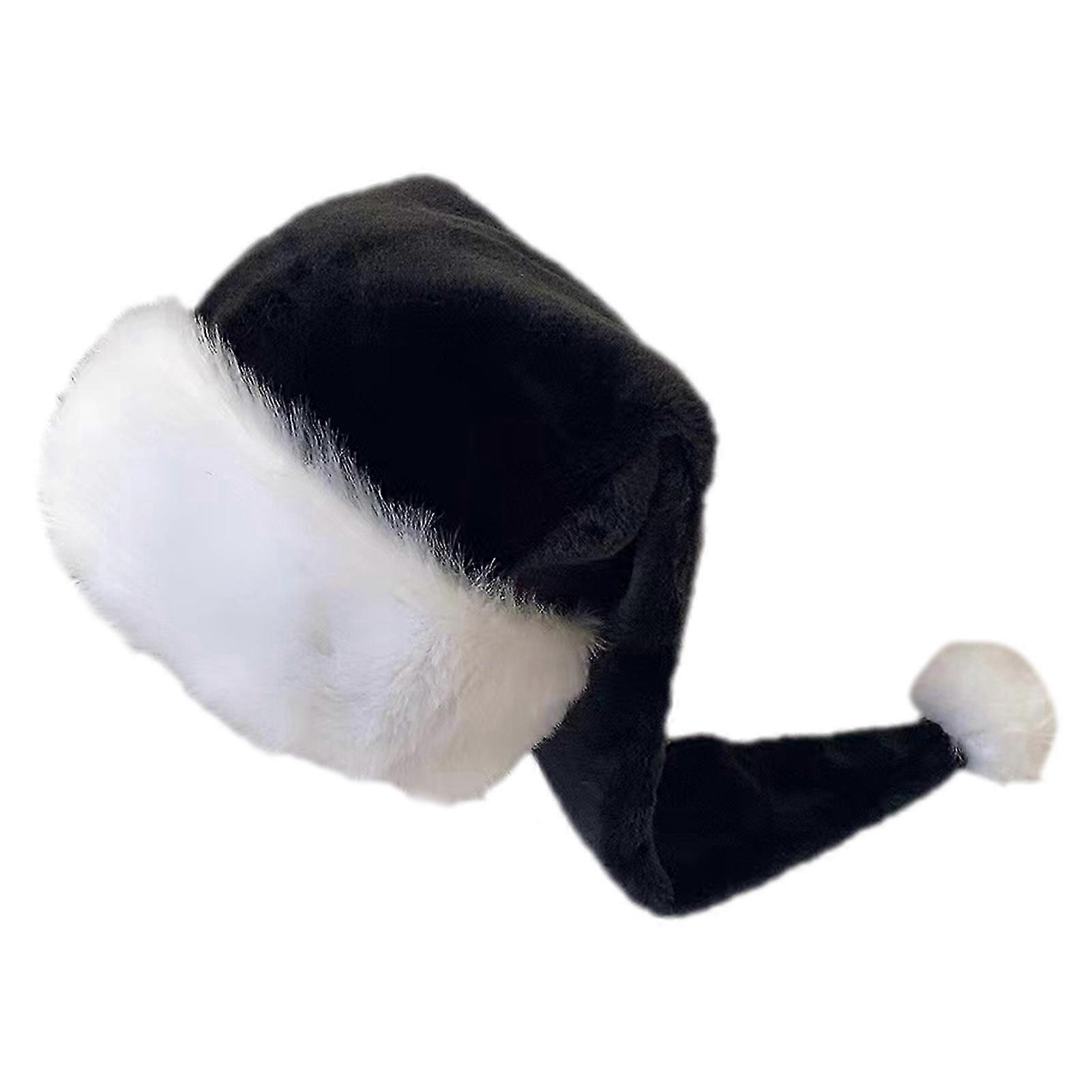 Santa Hat for Adults Unisex Velvet Comfort Extra Thicken Xmas Hat Christmas New Year Festive ...