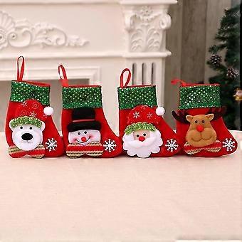 WJTG Generic Christmas Glitter Christmas Stockings Three-Dimensional ...