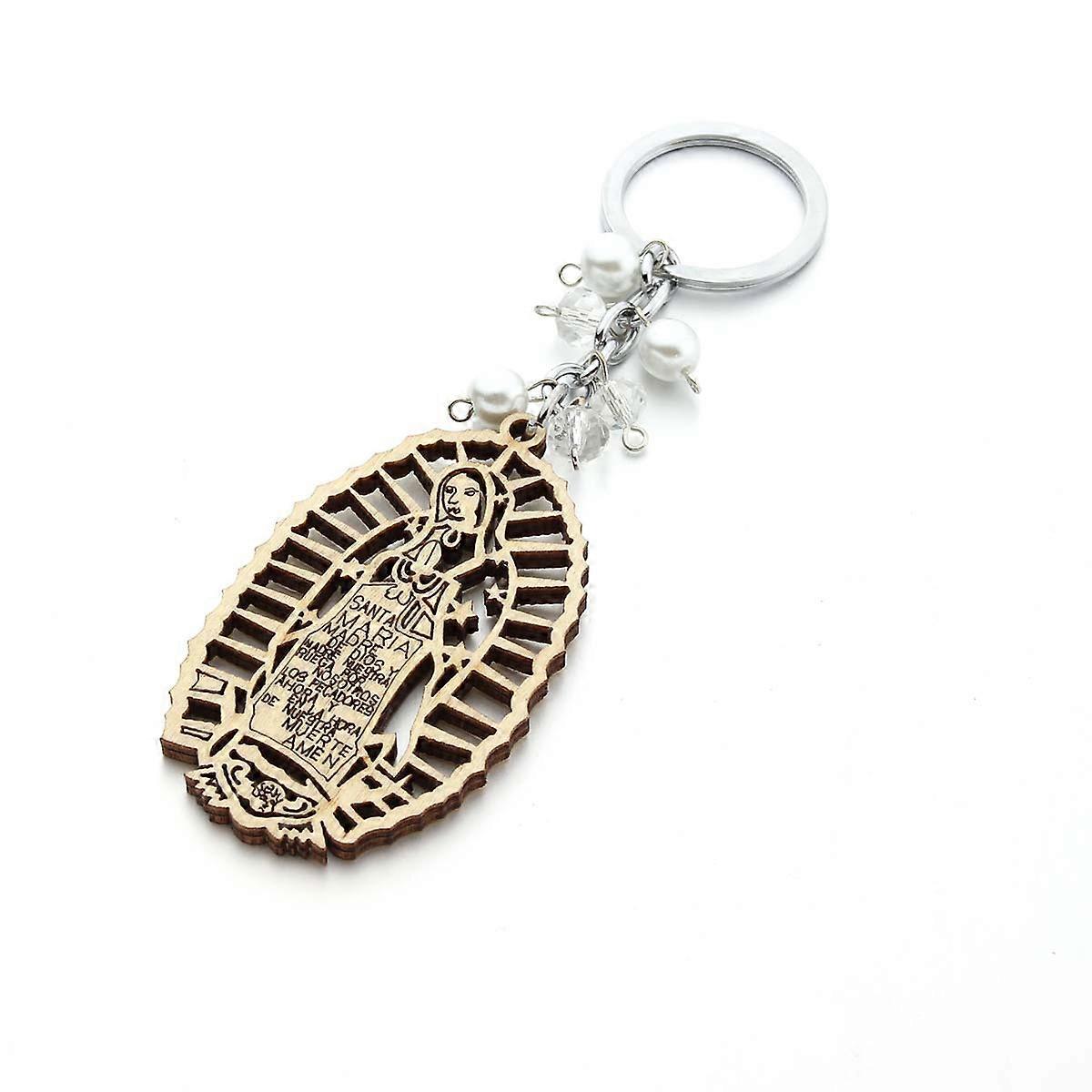 5 Pieces Baptism Wood Keychain Our Lady Of Guadalupe Bautizo Wood ...