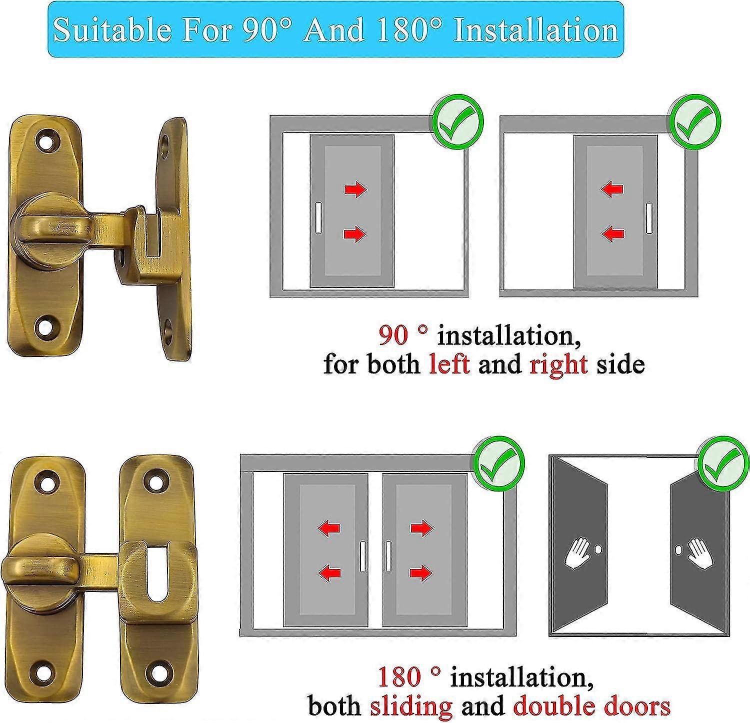 Small 90 Degree Sliding Door Latch for Interior Doors, Latch for Doors ...