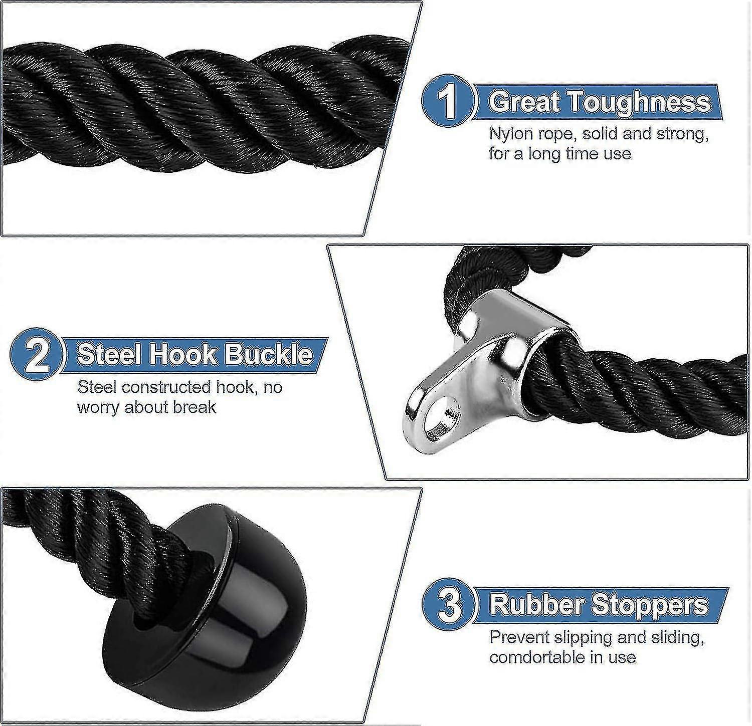 Tricep Rope Cable Attachment, Bicep Pull Down Cable, Tricep Rope Cable ...