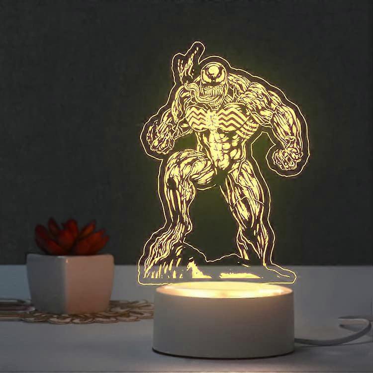 Venom 3D Night Light for Kids LED Illusion Lamp with Touch Control & 16 ...