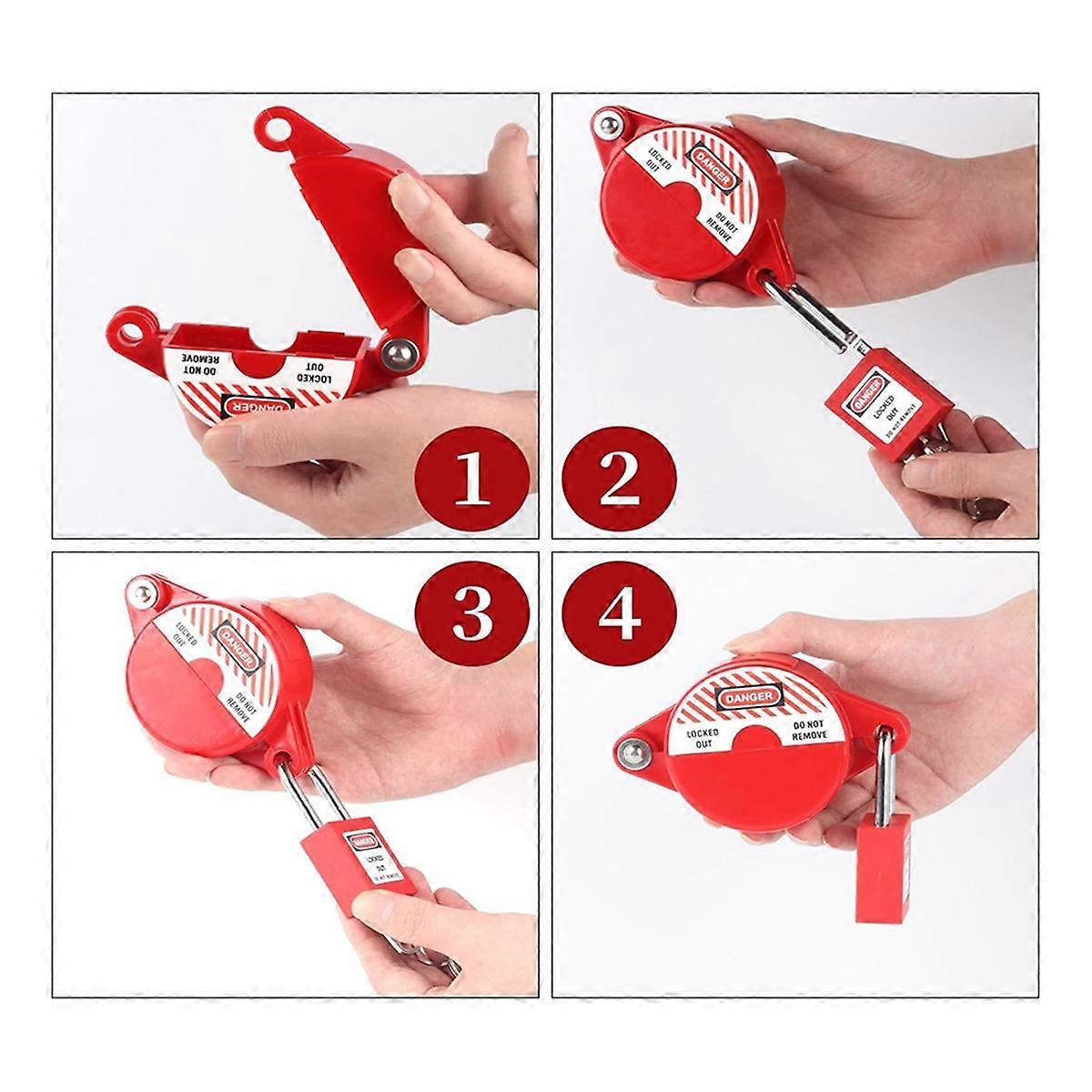 Gate Valve Lockout Device and Safety Padlock Set, for 1 to 2-1/2 ...