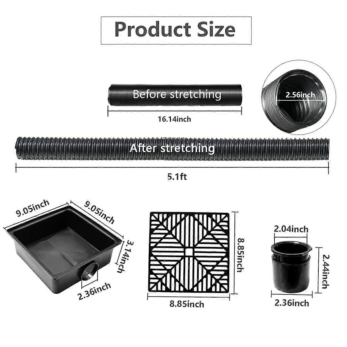 Catch Basin Downspout Flexible Extension Storm Drain Catch Basin ...