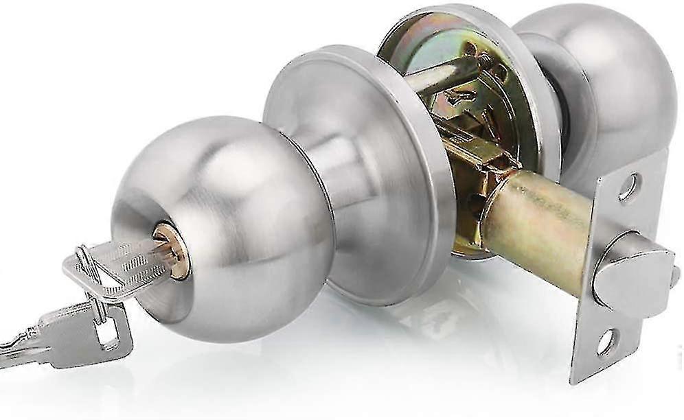 Stainless Steel Door Handle Round Type With Key,stainless Steel Three ...