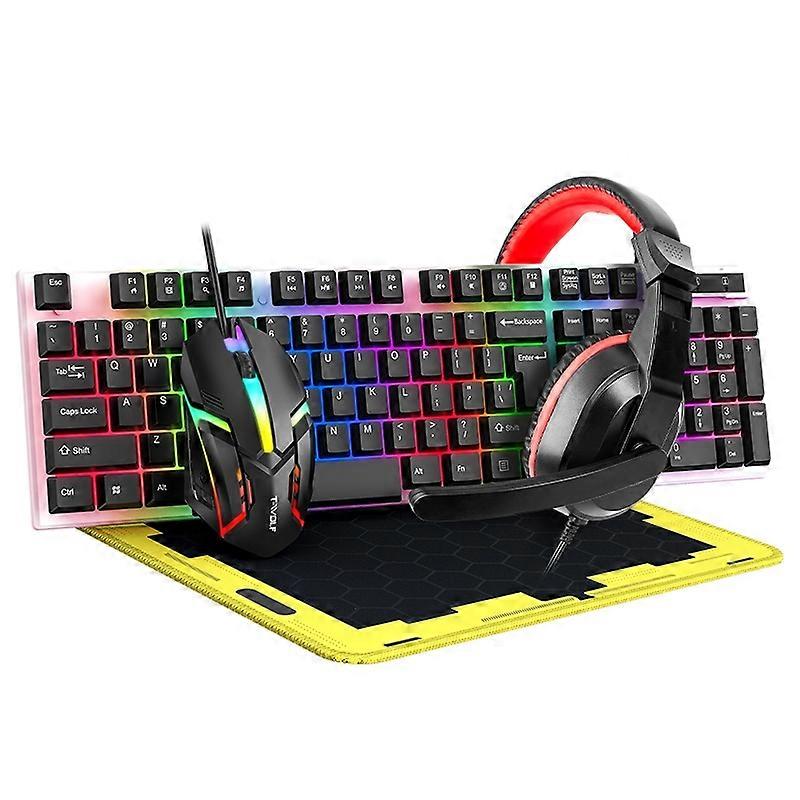 Type A T-WOLF TF240 Wired Headphone Backlight Keyboard Mouse Set with ...