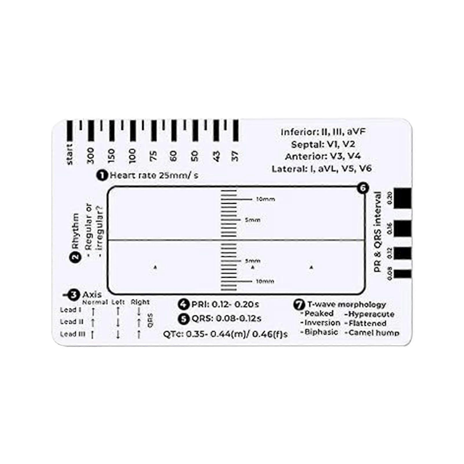 2/3Pcs EKG 7 Step Ruler Plastic Electrocardiogram Caliper Measuring Tool Transparent EKG ...