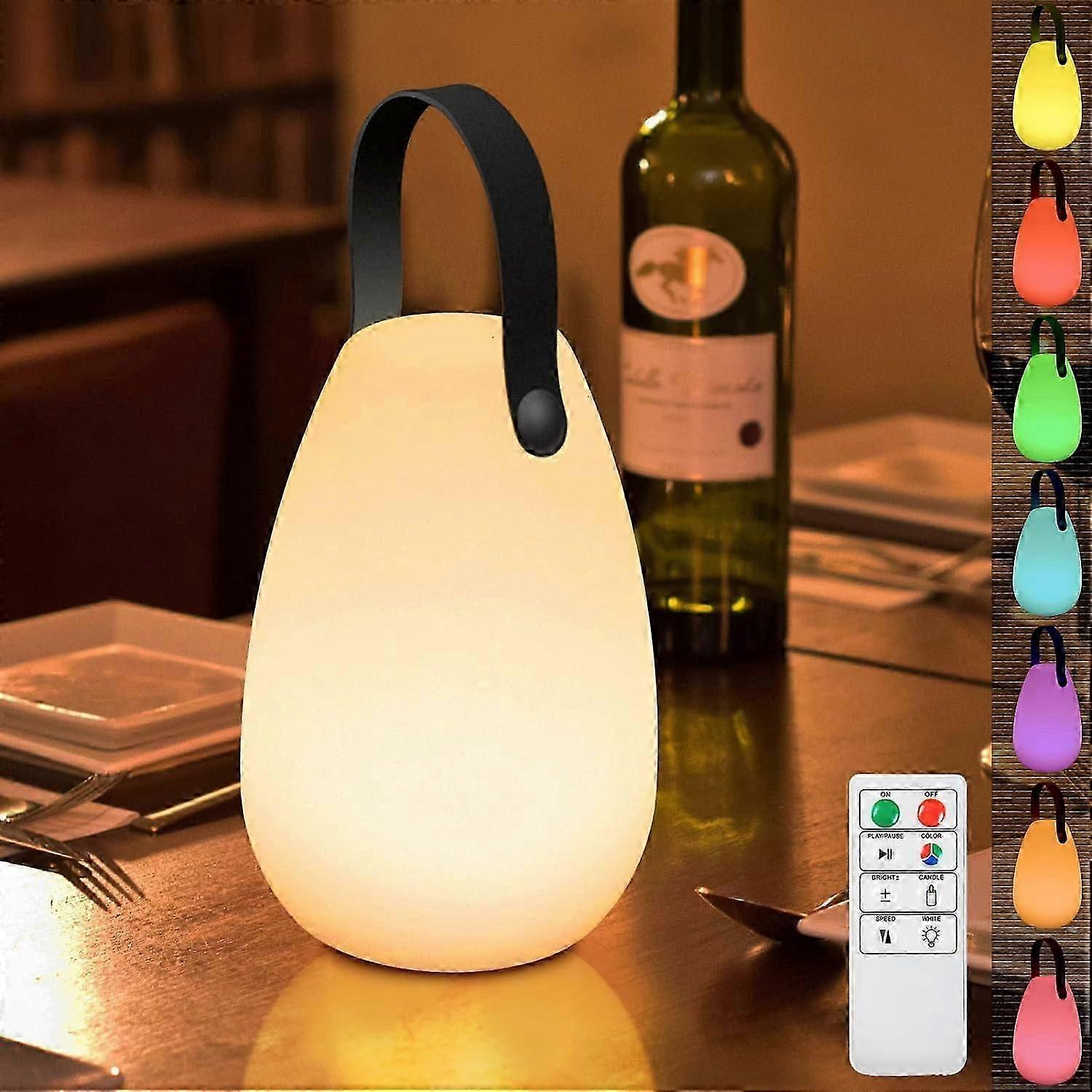 Dimmable Outdoor Table Lamp 8 Colors Wireless Table Lamp with Portable ...