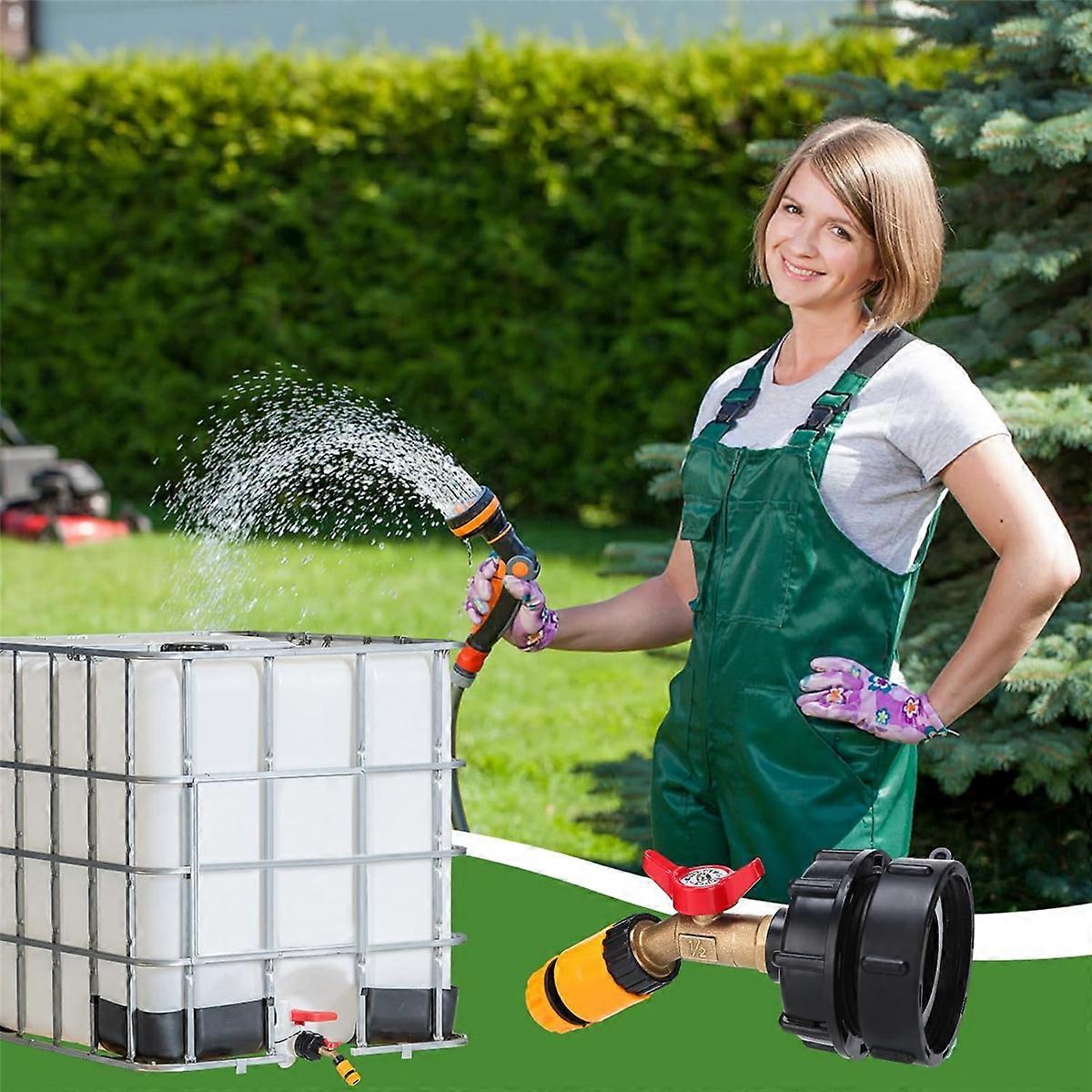 IBC Tote Water Tank Adapter -Fine Thread Fitting for 275-330 Gallon IBC ...