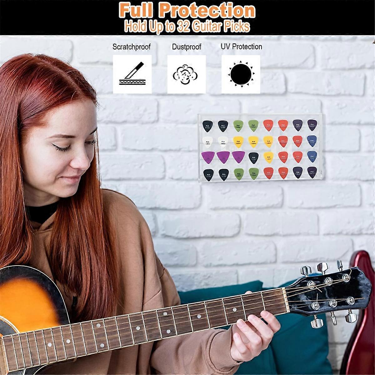 Acrylic Guitar Pick Wall Mount Display Case Storage Box for Picks ...