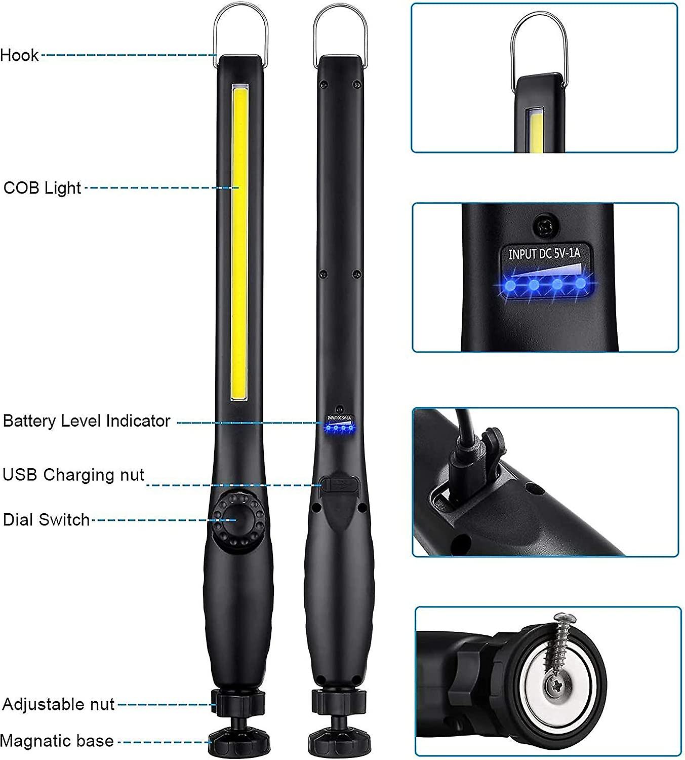 Cob Led Work Light, Usb Charging Control Light, Workshop Flashlight ...