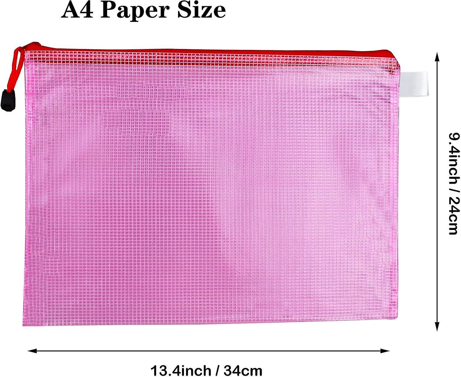 5pcs Plastic Wallets A4 File Folder Document Zipper Bags A4 Zip Bag ...