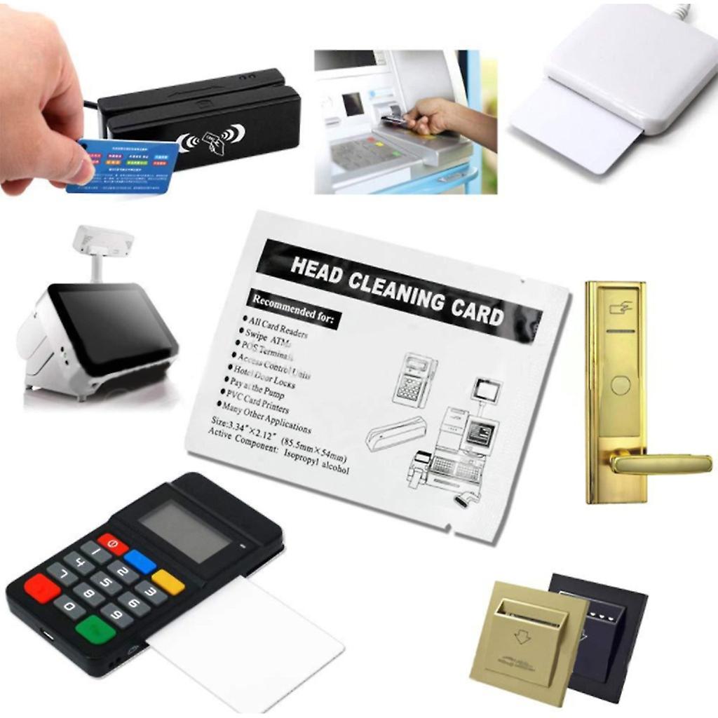 Card Printer Card Reader Cleaning Cards for Removing Dirt Magnetic ...