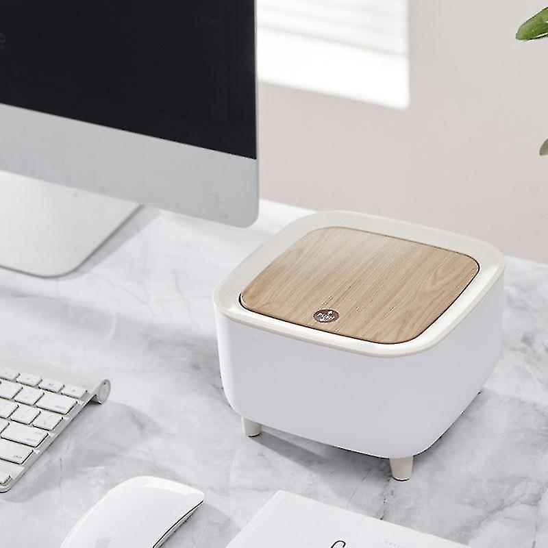 Desktop Trash Can, Tiny Trash Can With Lid For Desk, Plastic Mini ...