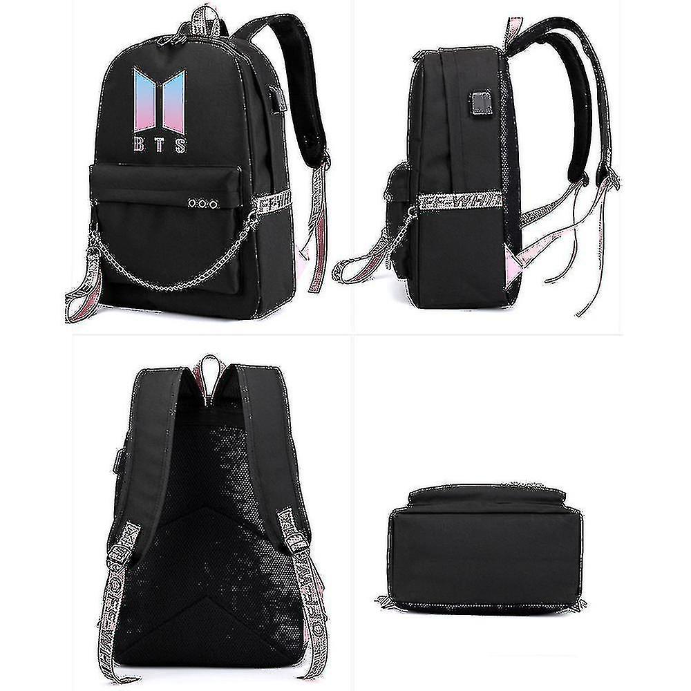 Bts Backpack Cute Usb Charging School Bag | Fruugo UK