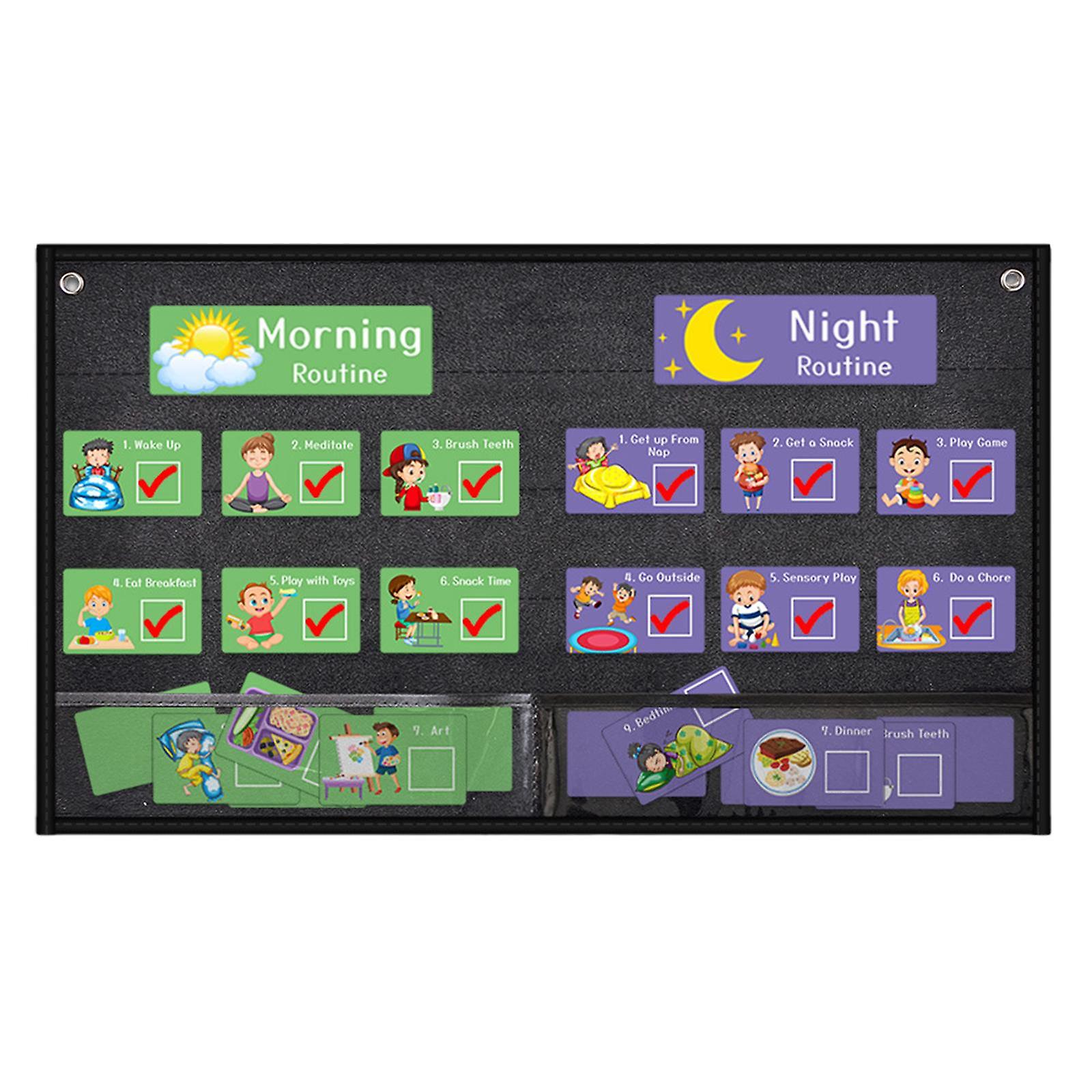 Kids Visual Schedule Calendar Daily Routine Card Learning Materials ...