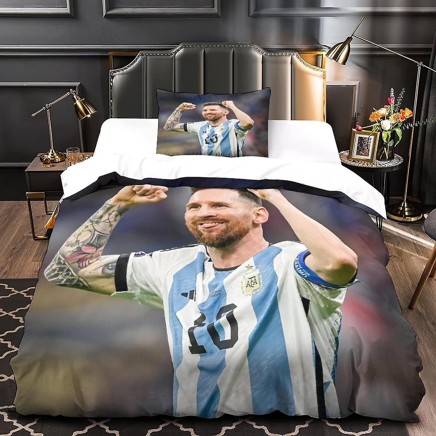 Lionel Messi 3D Digital Print Quilt Cover Bedding Sets with Creative ...