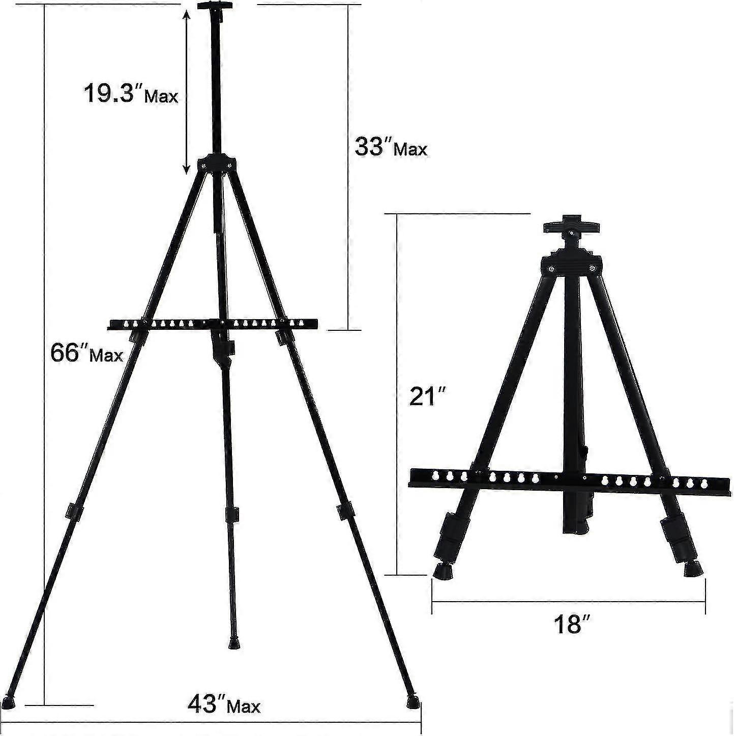Display Easel Stand, Aluminum Metal Tripod Art Easel Adjustable Height ...