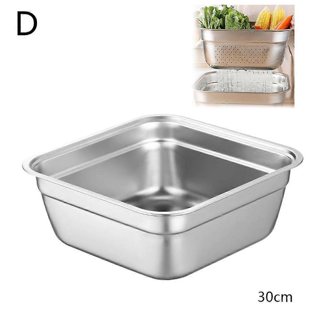 Thickened Stainless Steel Drain Basin Flat Bottom Sieve Rice Drain ...