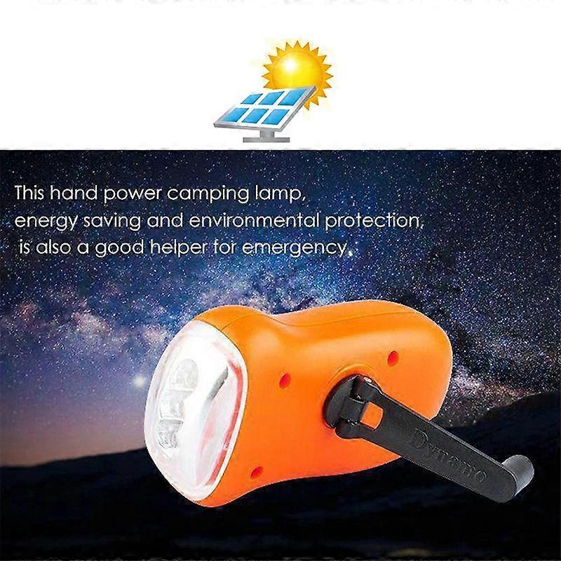 LED Solar Flashlight Hand Crank Dynamo Torch Light Multifunction ...