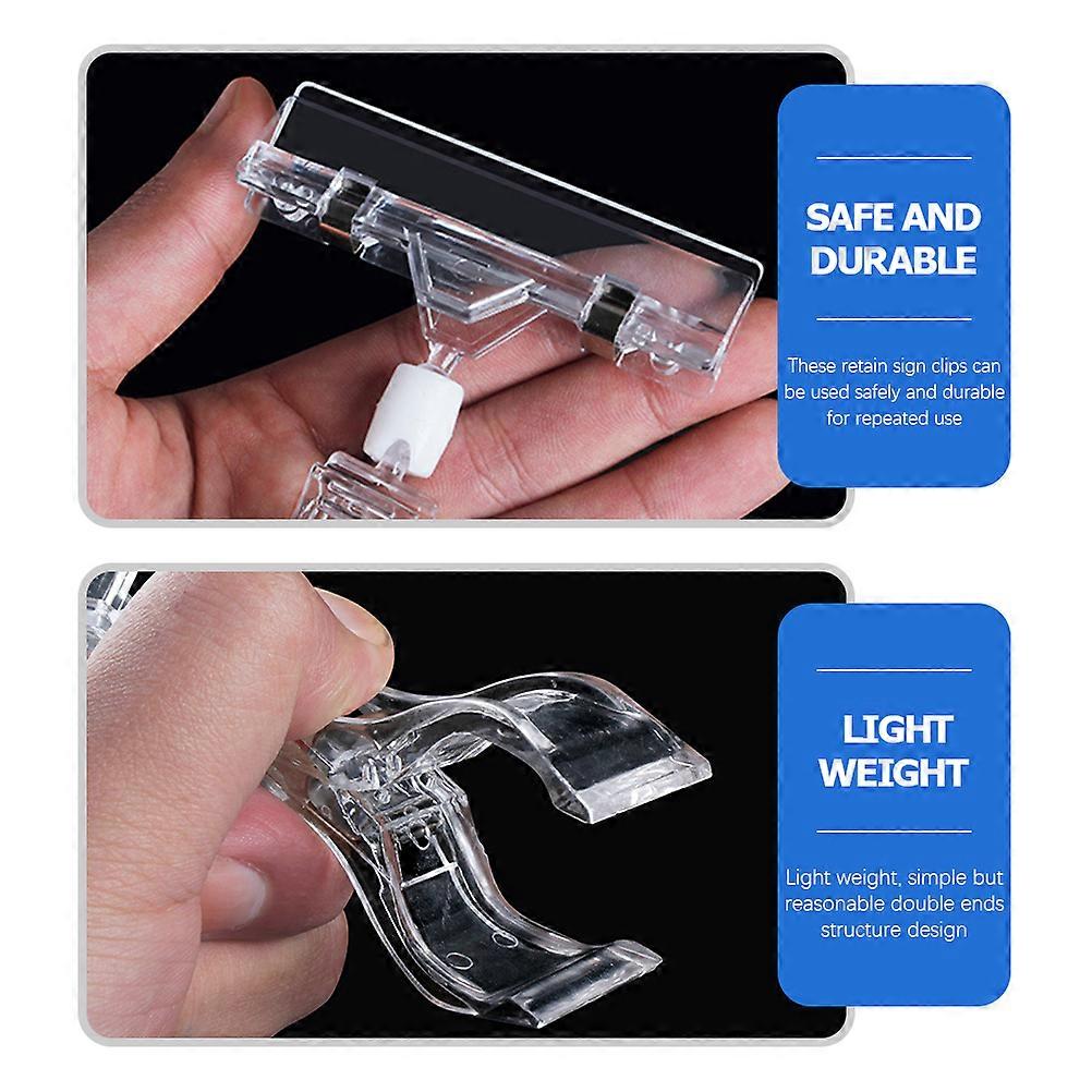 12 Pcs Retail Sign Clips Plastic Sign Holder Clips Rotatable Price Sign ...