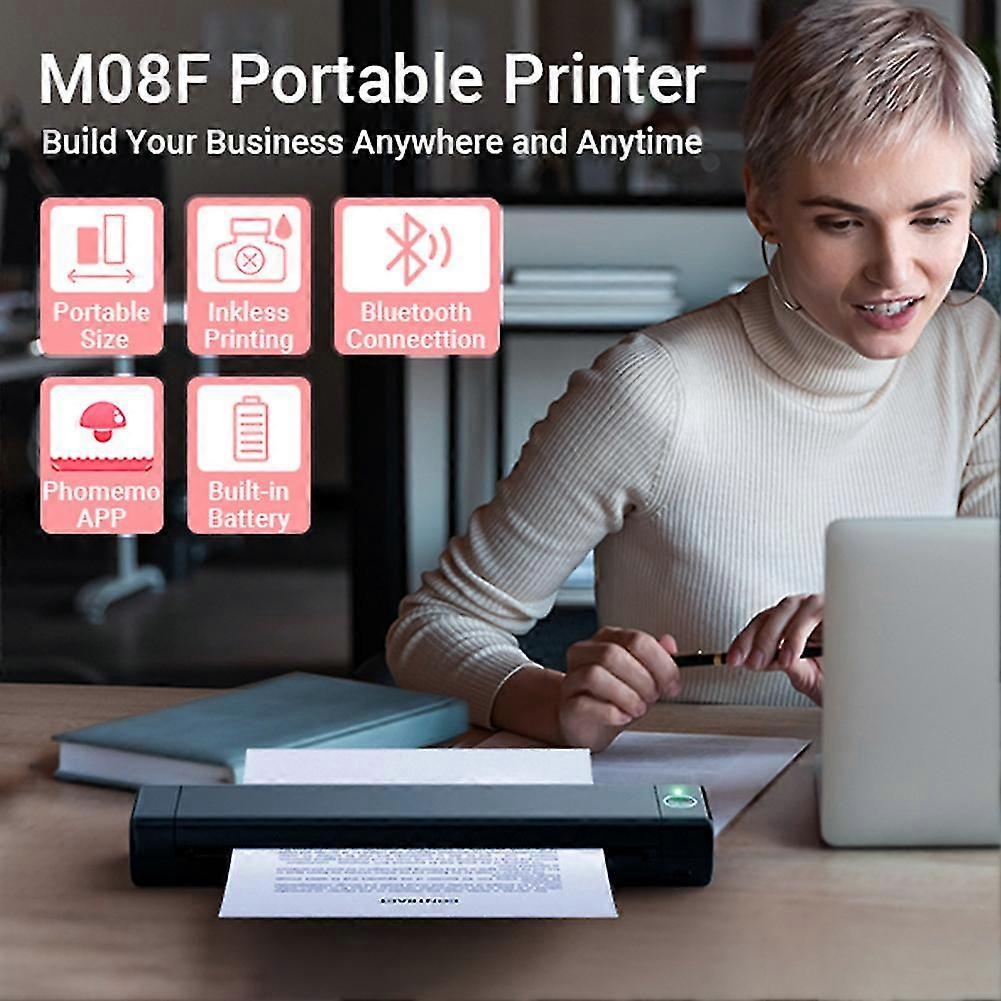 Small Mini Inkless Thermal Printer For A4 Rechargeable Lightweight ...