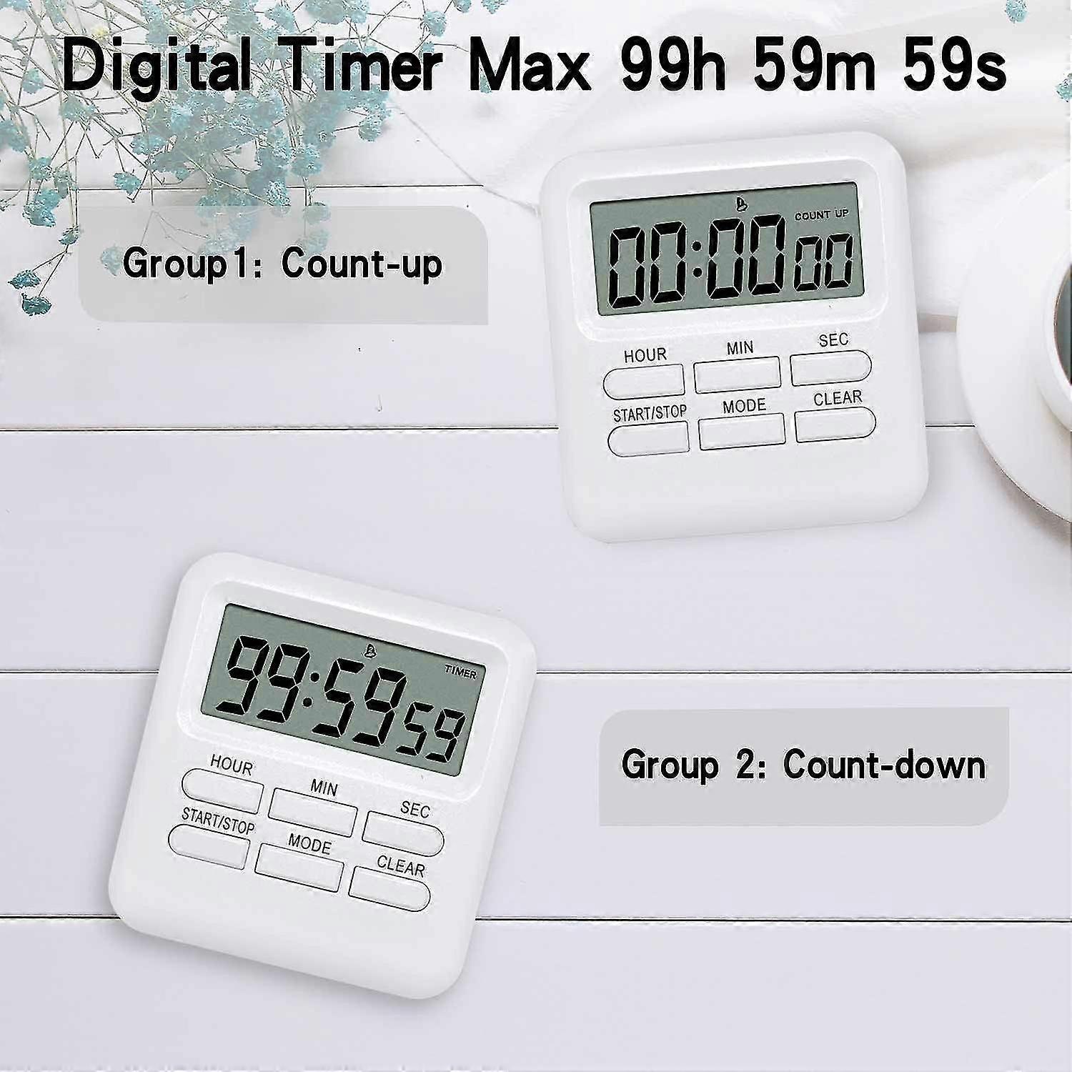 Digital Timer With 3 In 1 Clock/alarm Clock Function, Magnetic Kitchen ...