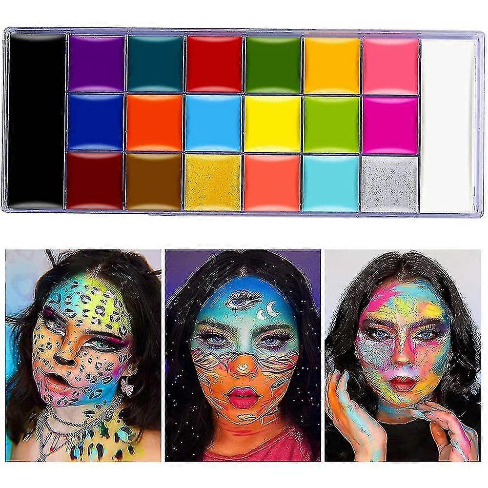 20 Colors Face Painting - Face Body Paint Palette Kit For Adult ...