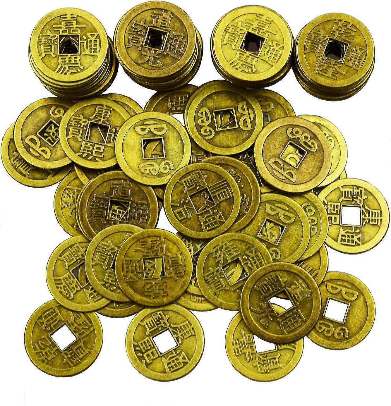 100 Pieces 1 Inch Chinese Fortune Coins Feng Shui I-Ching Coins Chinese ...