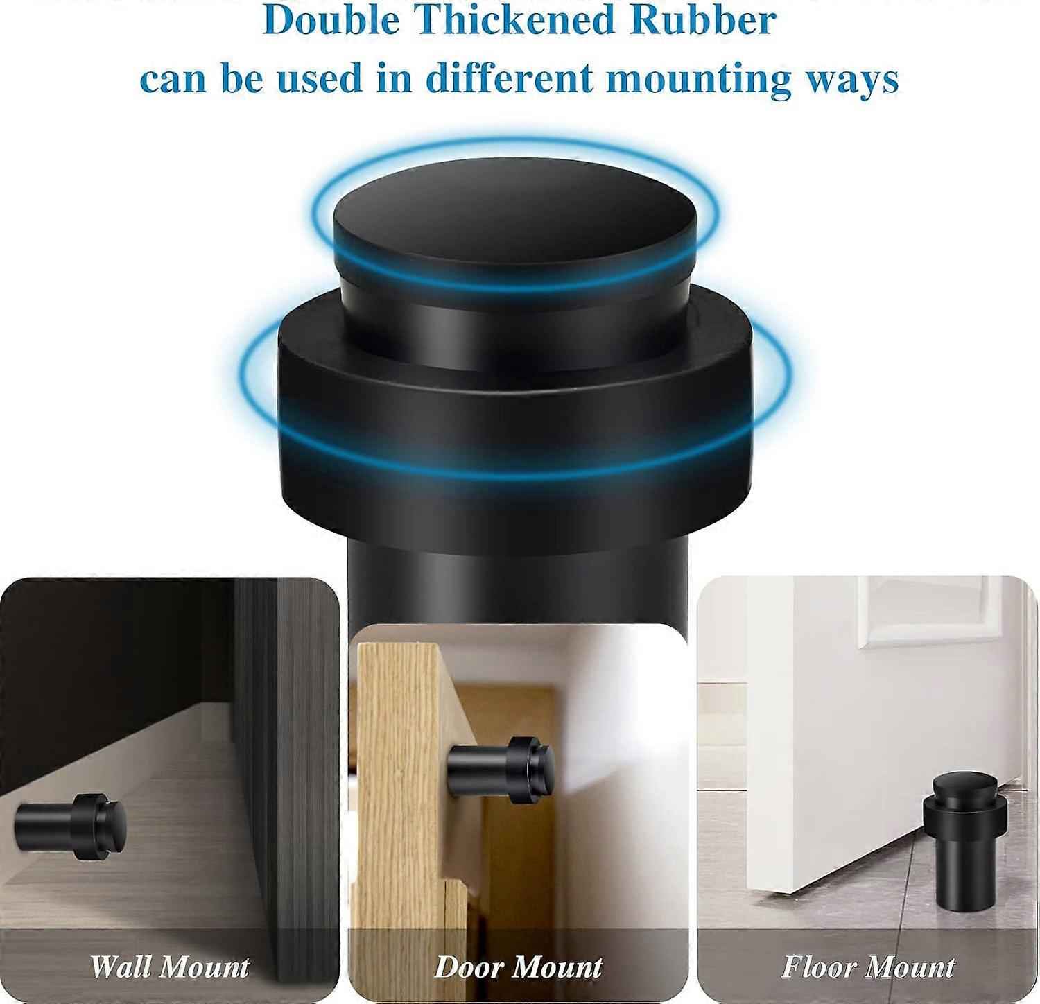 Black Door Stops Heavy Duty Stainless Steel Door Stops Decorative Wall ...