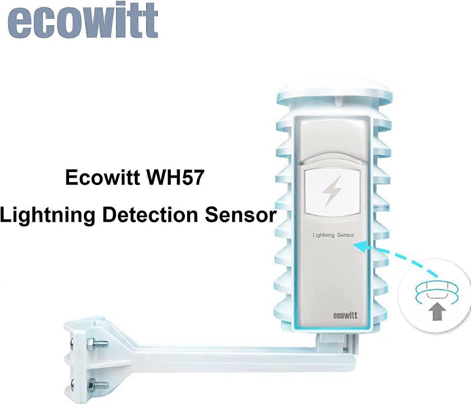 Ecowitt WH57 Wireless Lightning Detection Sensor with Solar Radiation ...