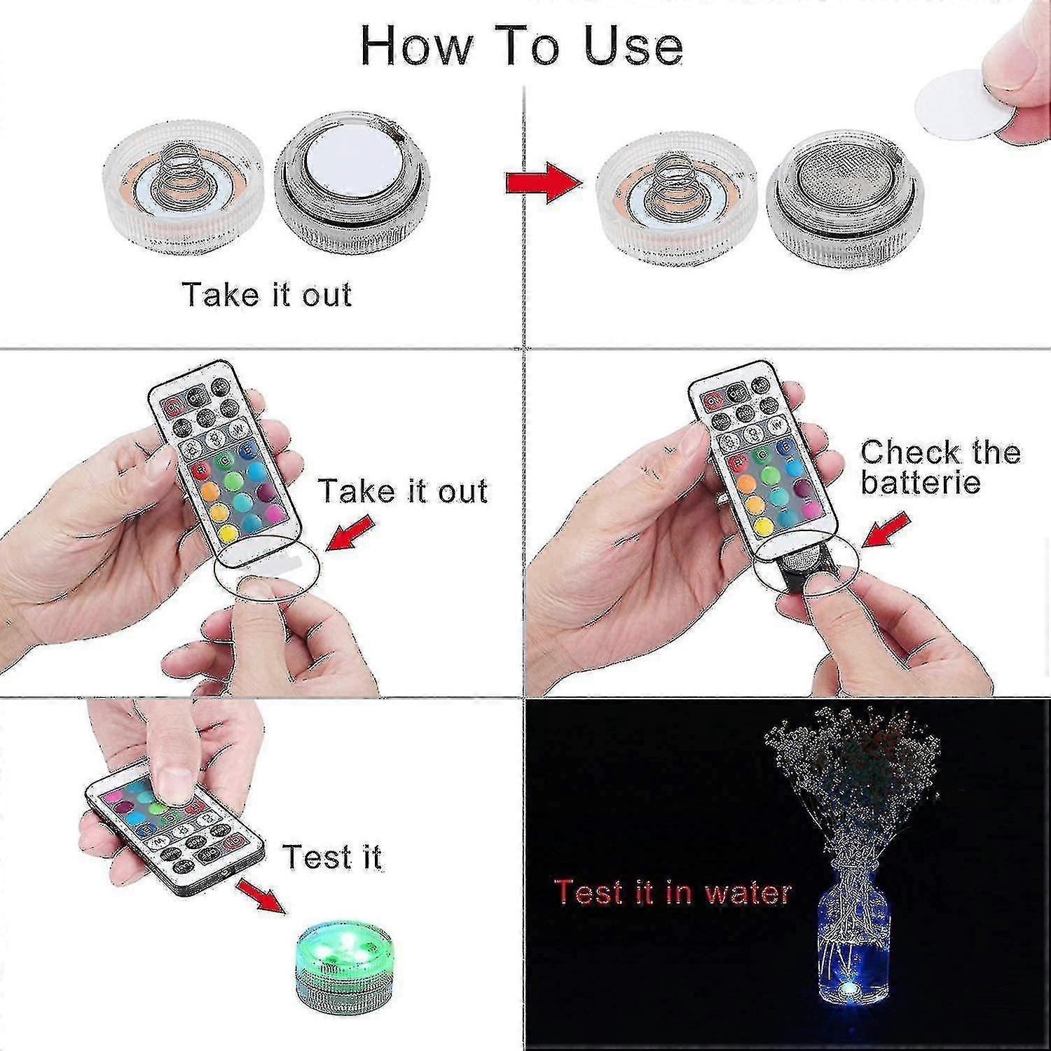 10 Pcs Mini Submersible Led Lights, Aled Light Underwater Lights ...