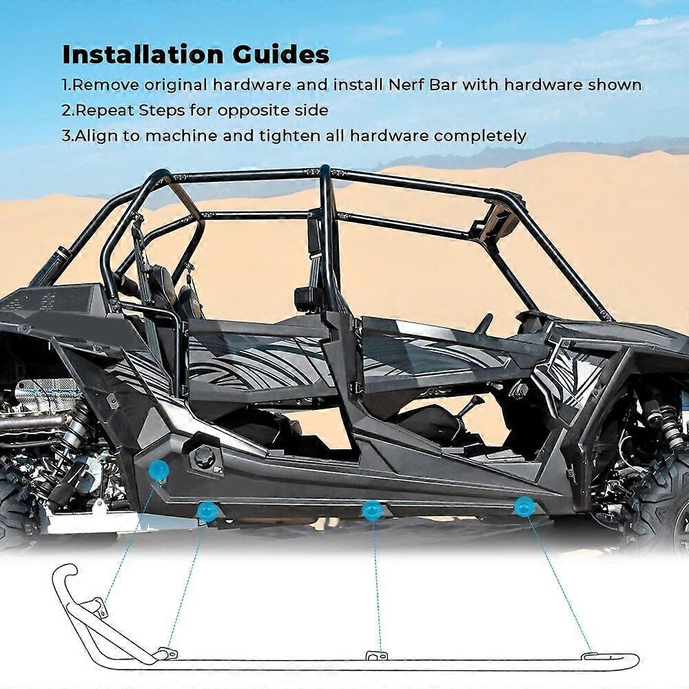 Steel Nerf Bars Rock Sliders Compatible with Polaris RZR XP4 1000/4 ...