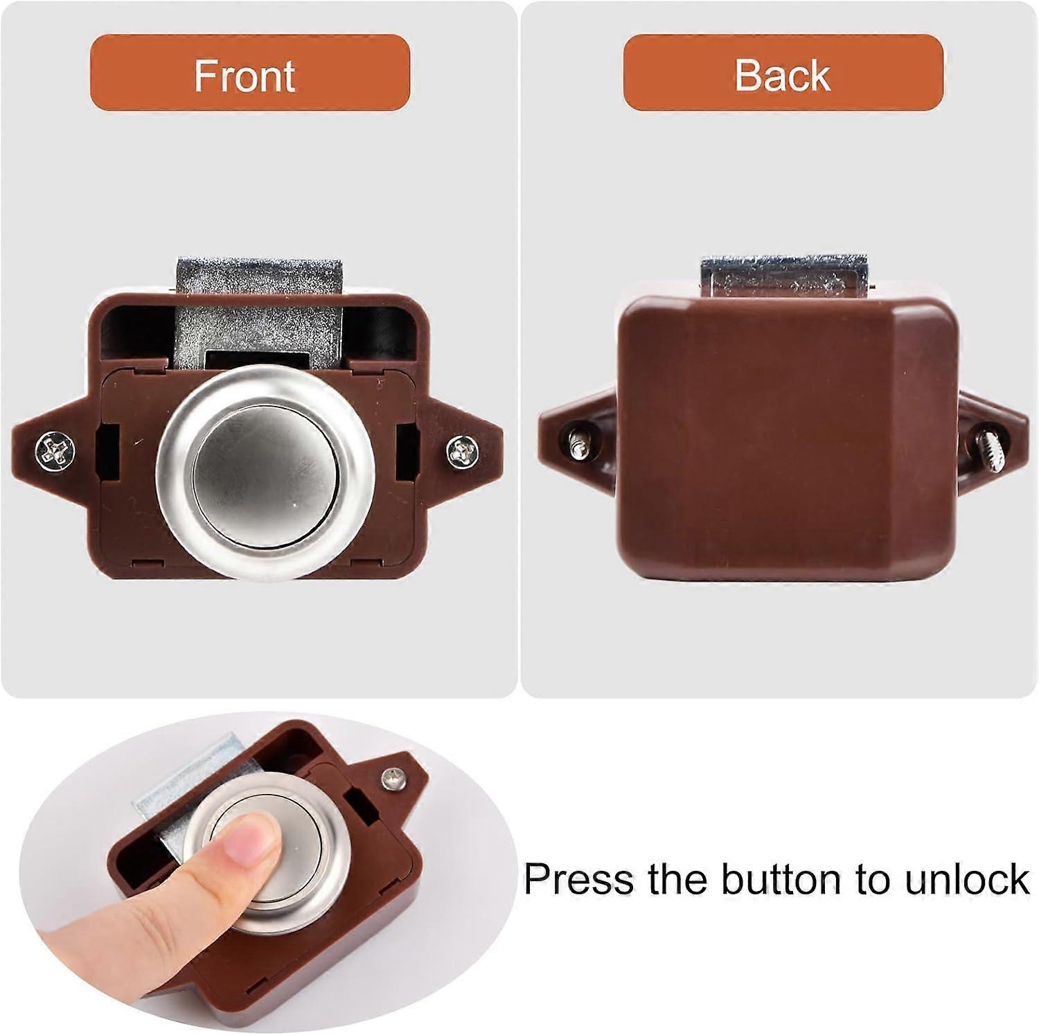 5 Pieces Push Button Latch, Metal Push Button Door Lock, Metal Button ...