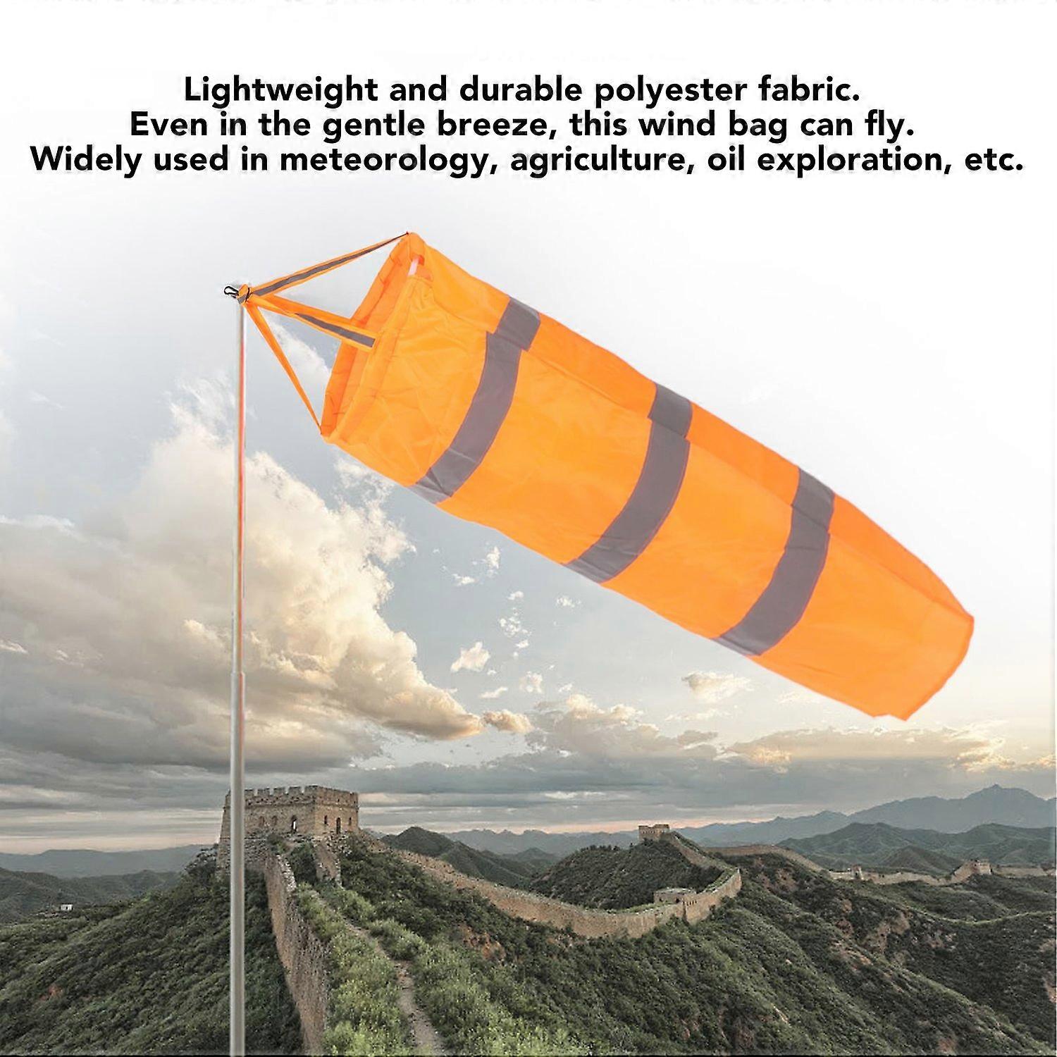 Windsock Wind Direction Measurement Sock Bag Orange Polyester 80cm for ...