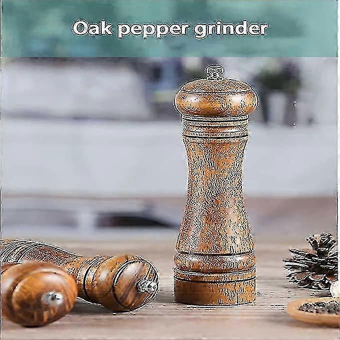 Pack Of 2 Wooden Pepper Grinder Salt Mill With Adjustable Ceramic Core ...